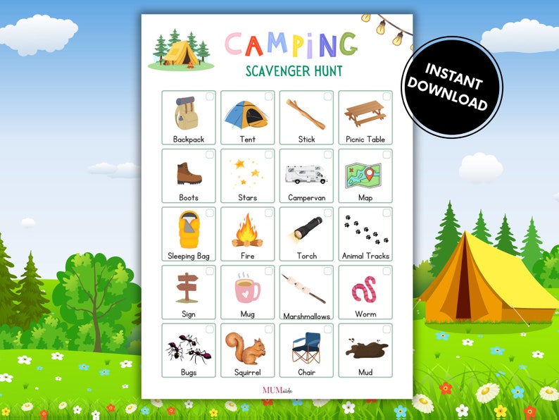Camping Scavenger Hunt, Kids Activities, Kids Printable Activities ...