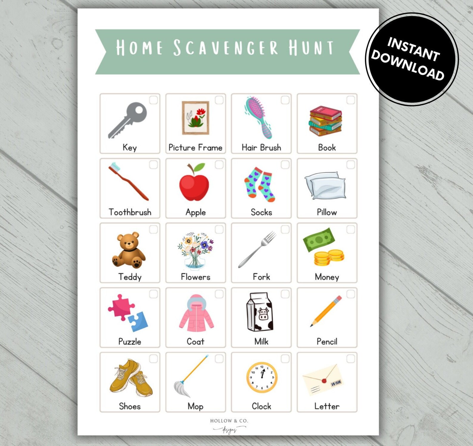 Indoor Scavenger Hunt Printable Kids Activities Kids - Etsy