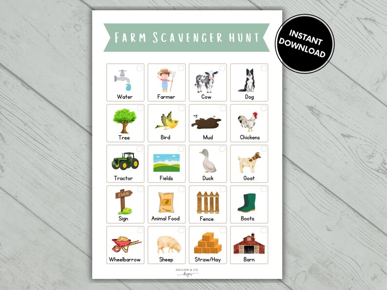 Farm Scavenger Hunt, Kids Activities, Kids Printable Activities, Farm ...