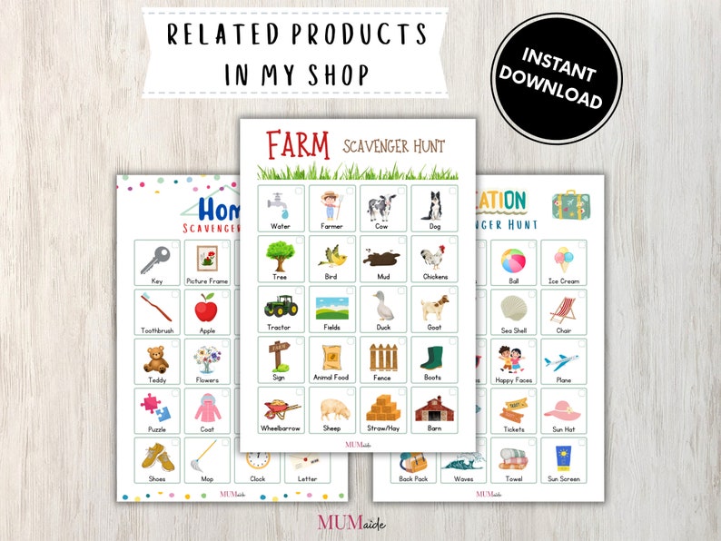 Farm Scavenger Hunt, Kids Activities, Kids Printable Activities, Farm ...