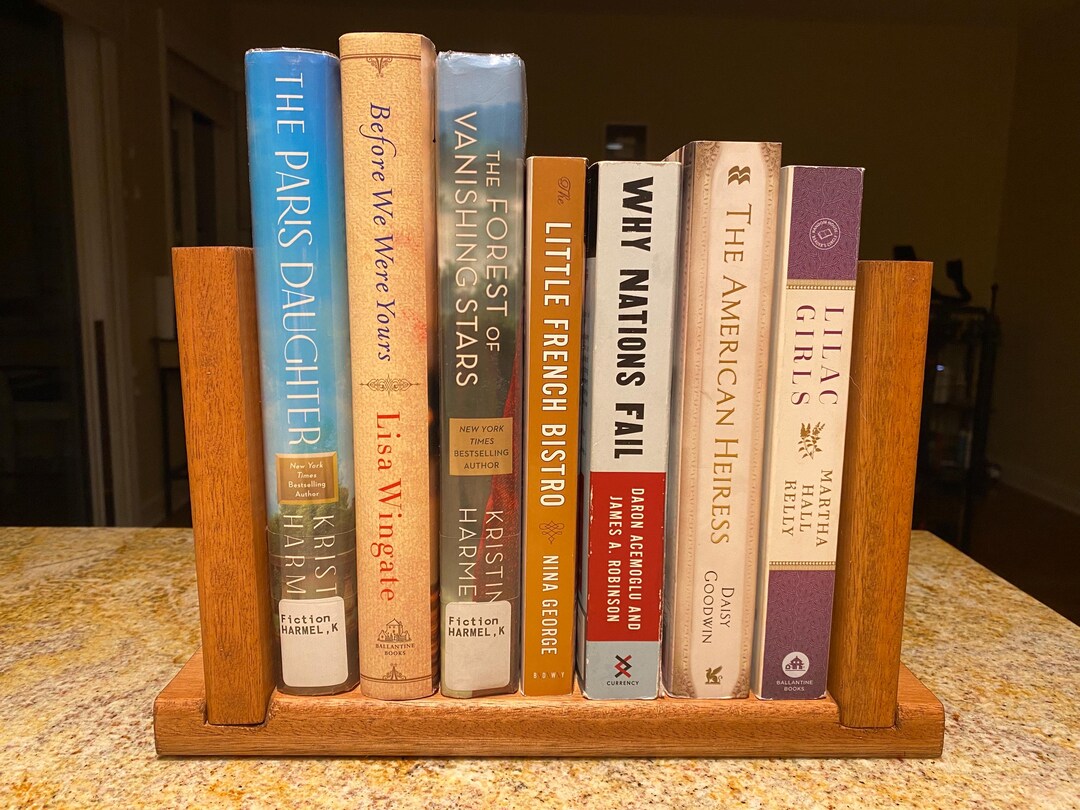 Wood Desktop Bookshelf – Solid Handmade Tabletop Shelf – Rustic Book ...