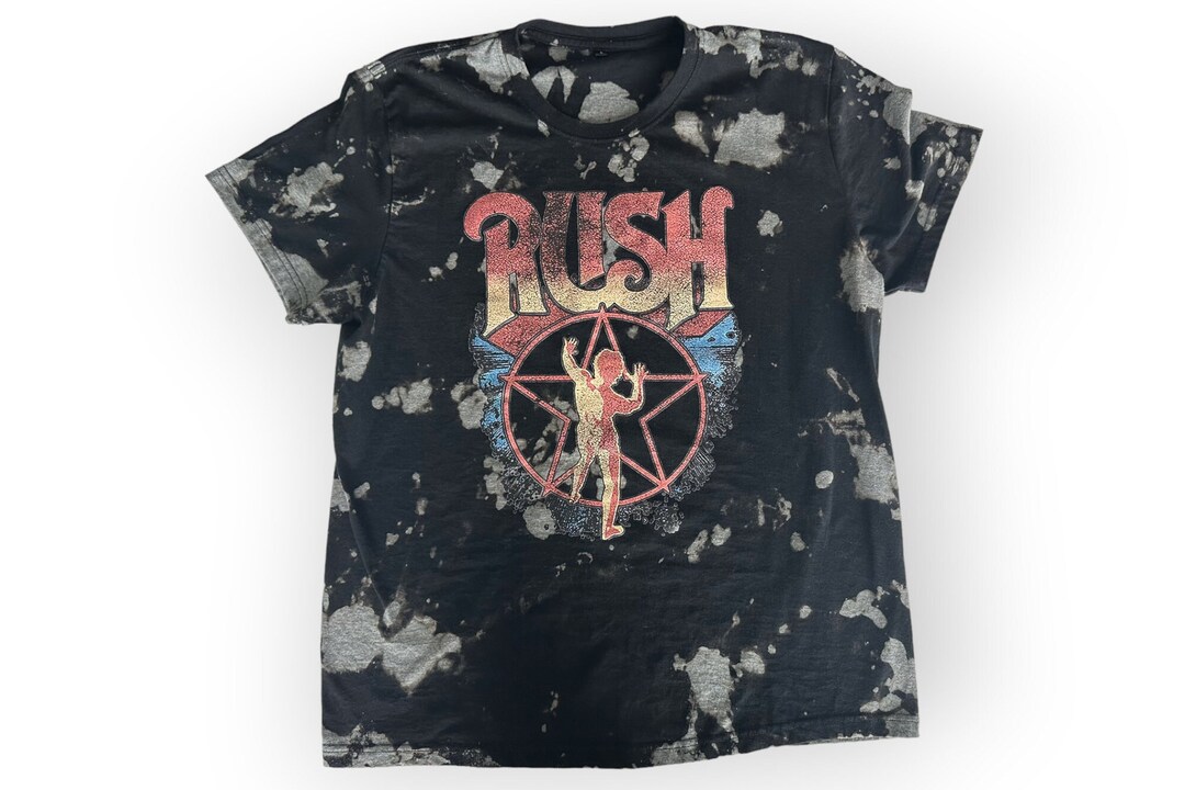 Rush Tee Hand Bleach Dyed One-of-a-kind Pre-loved Thrifted Unique - Etsy