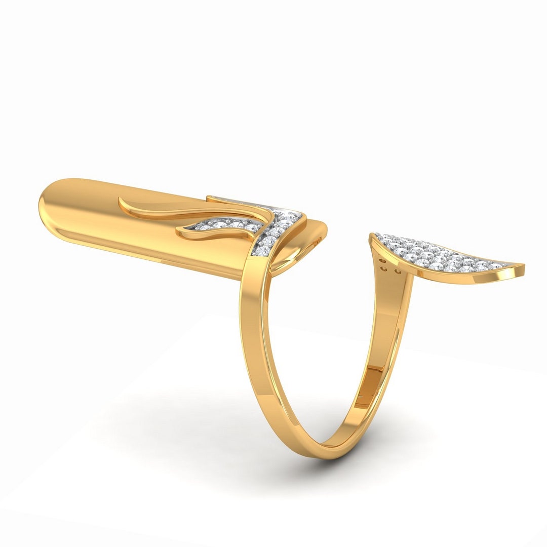 New Modern Fingernail Cap Ring Gold Diamond Finger Ring for Women,gift ...