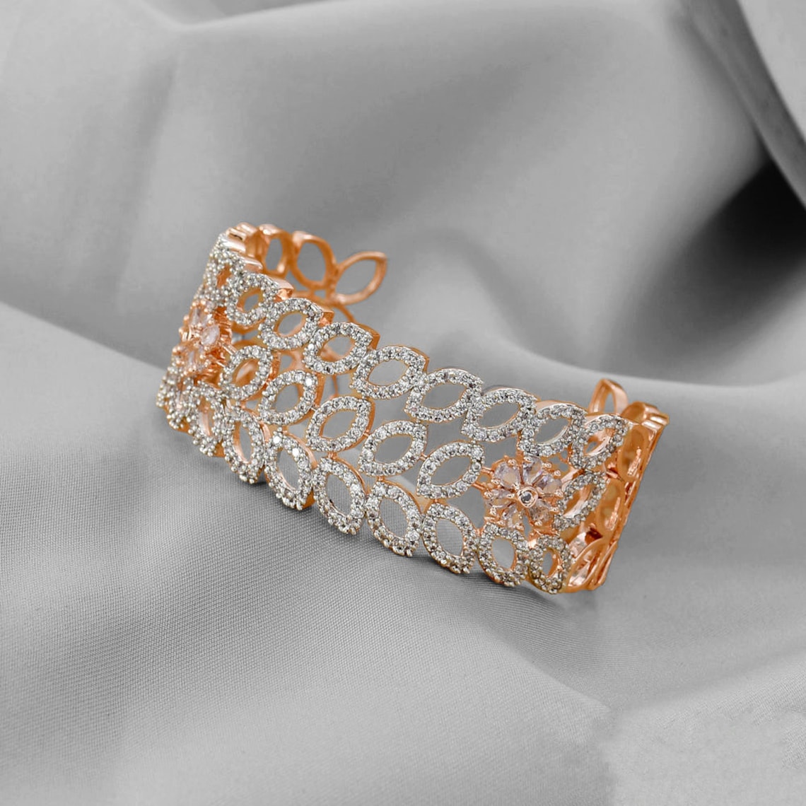 Open Bangle for Women and Girls, Silver Gold Plated Jewellery Bangle ...