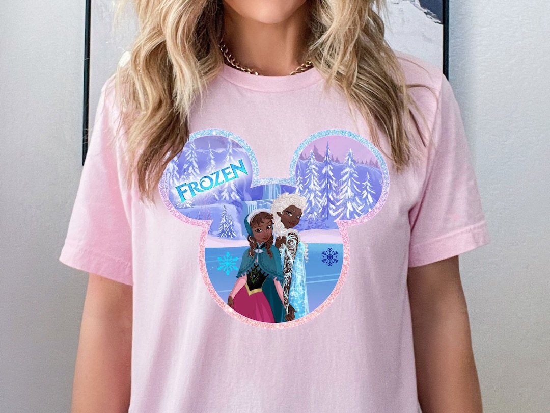Frozen Black Anna and Elsa Princess Shirt, Disney Frozen Princesses ...