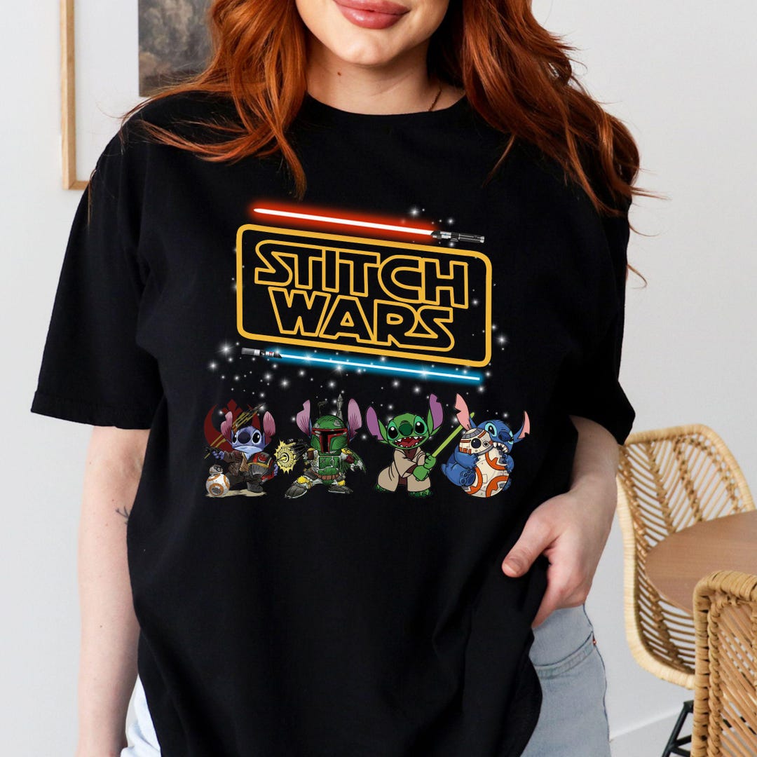 Stitch Wars Shirt, Star Wars Themed, Disney Stitch Character Tee, Mando ...