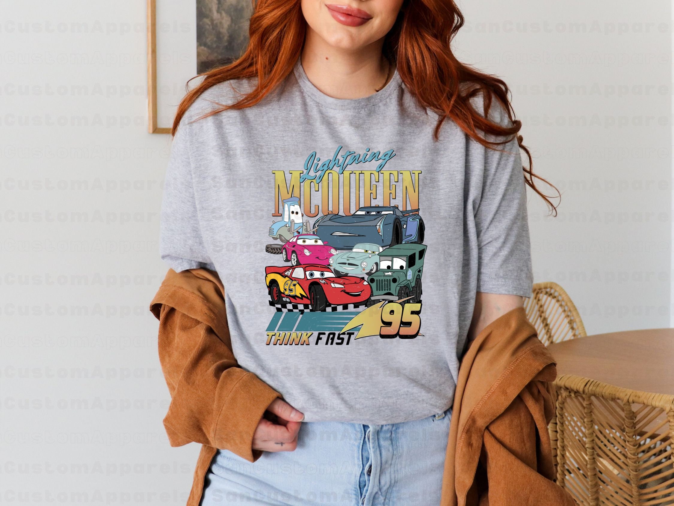 Lightning Mcqueen Shirt, Mcqueen Think Fast Shirt, Jackson Storm Shirt ...