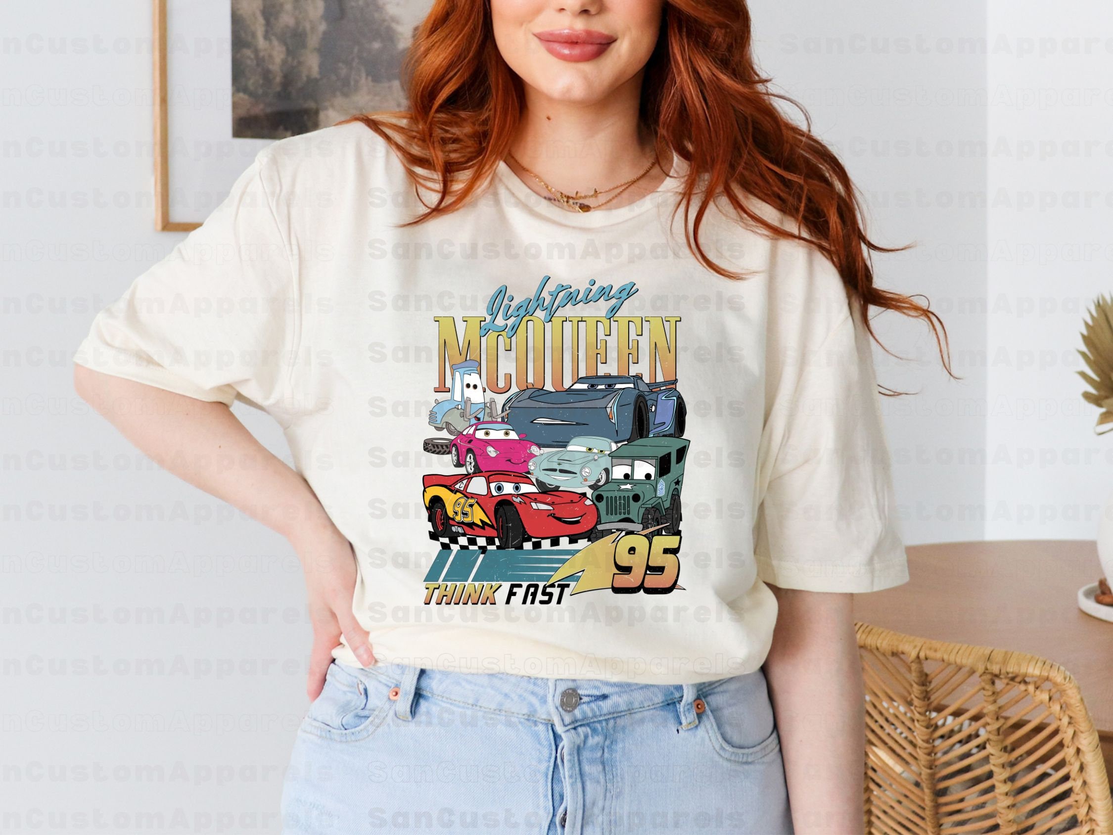 Lightning Mcqueen Shirt, Mcqueen Think Fast Shirt, Jackson Storm Shirt ...