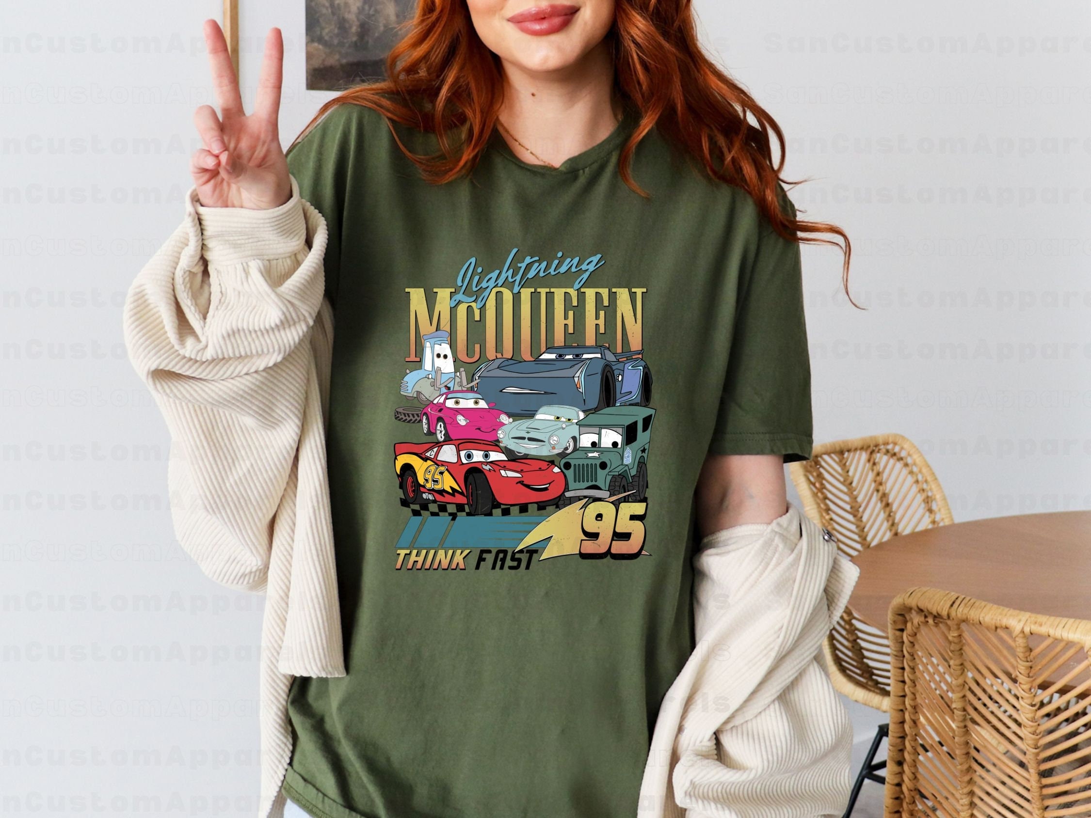 Lightning Mcqueen Shirt, Mcqueen Think Fast Shirt, Jackson Storm Shirt ...