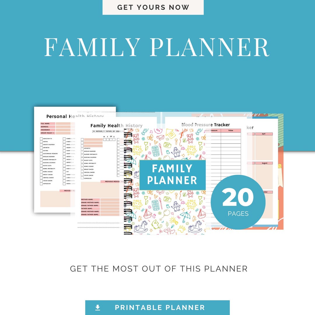 Family Planner Printable | Weekly Schedule, Meal Plan, Budget & Chore ...
