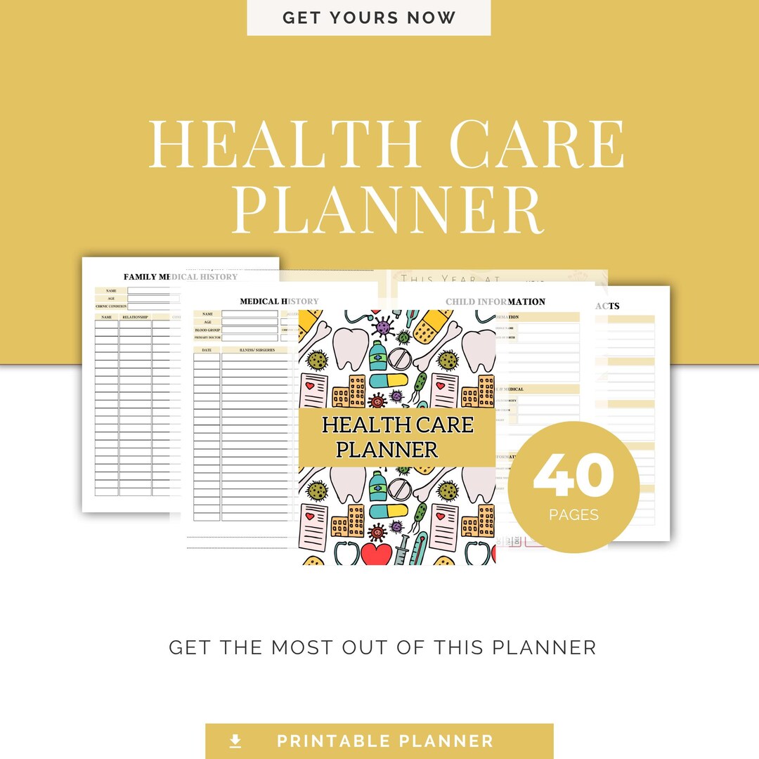 Health Care Planner Printable | Medical Tracker | Appointments ...