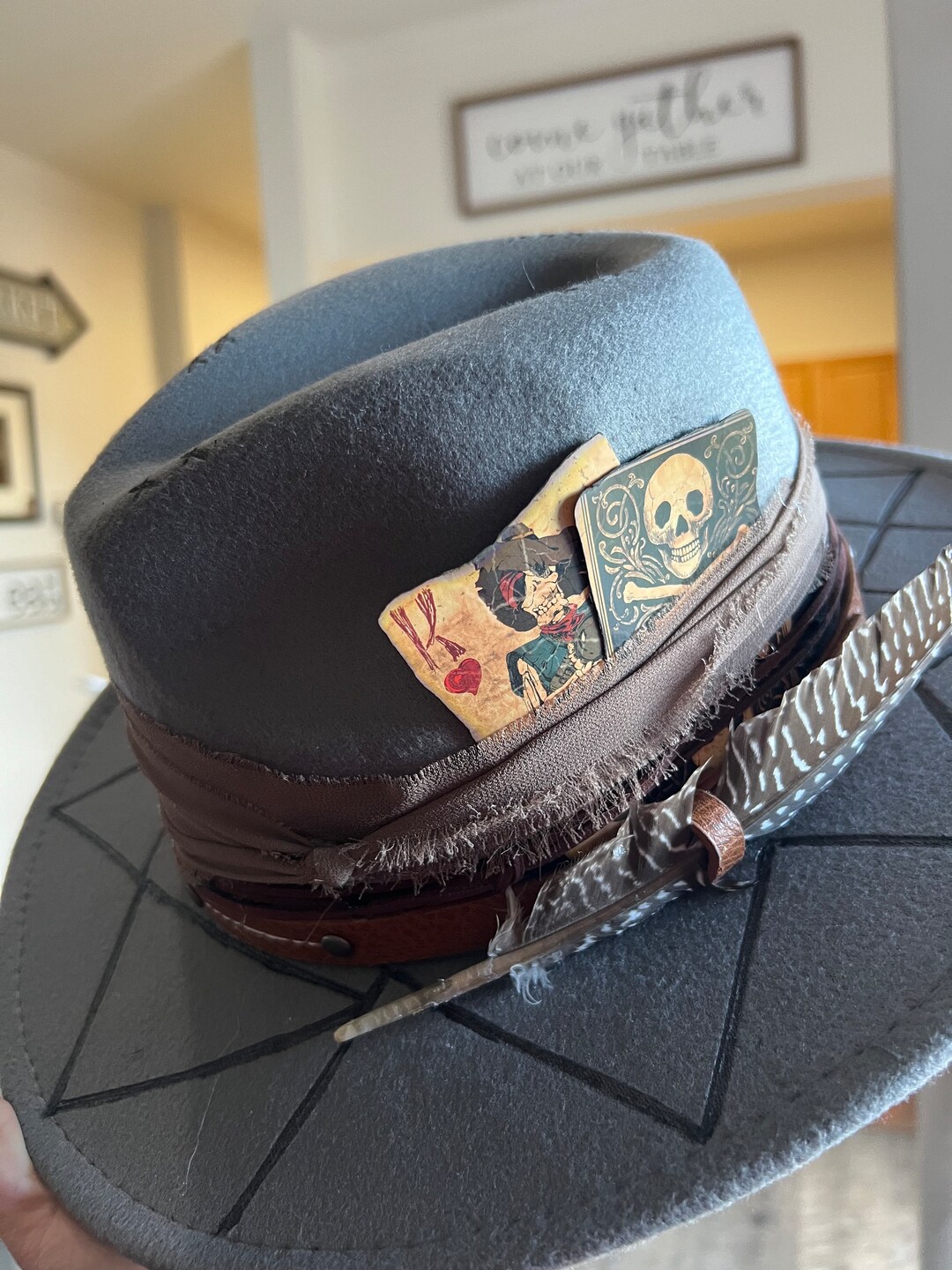 Men/women Pirate Burn Hat gray Fedora - Etsy