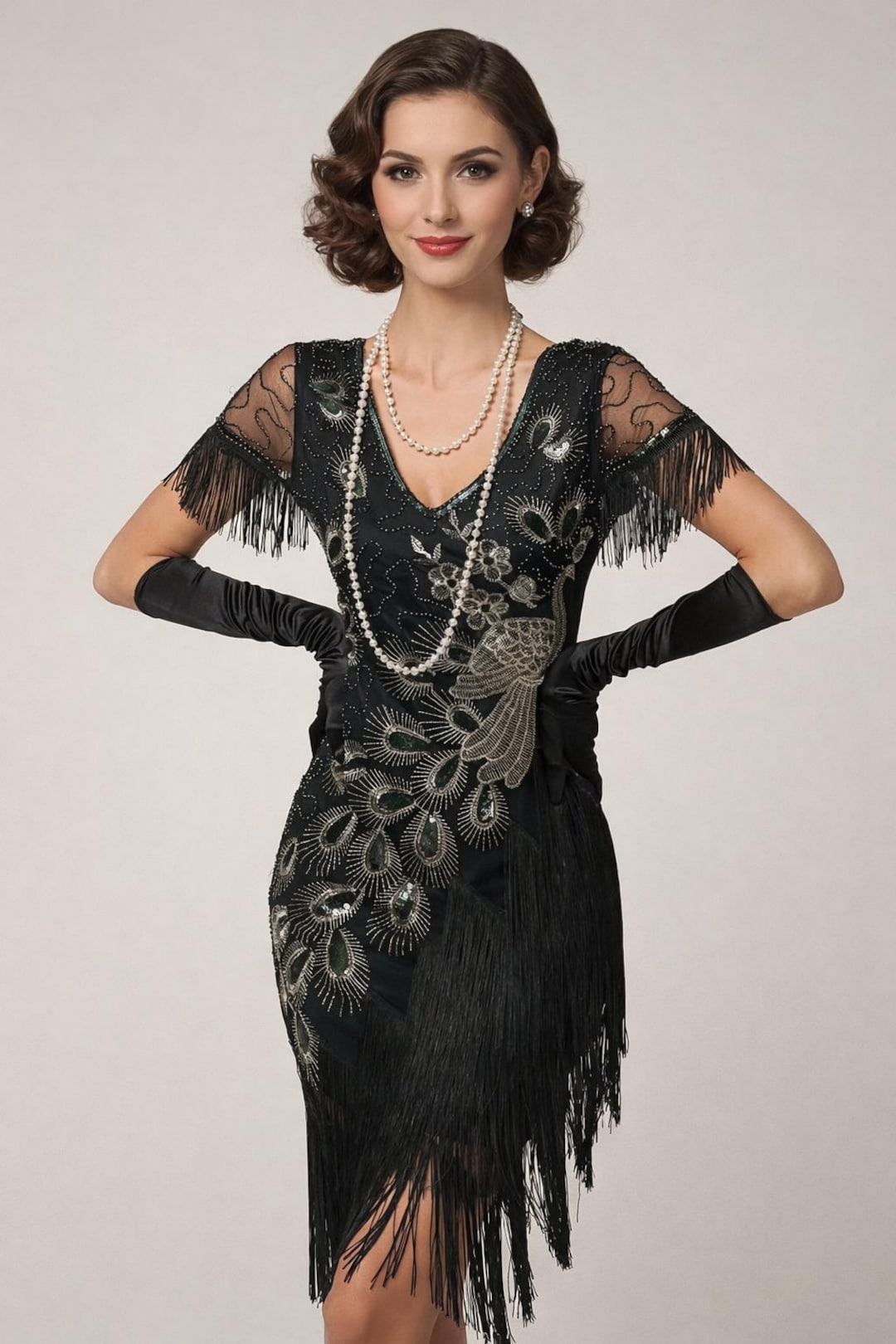 1920s Flapper Dress:sequined, Art Deco, Gatsby Theme, Plus Size Curve ...