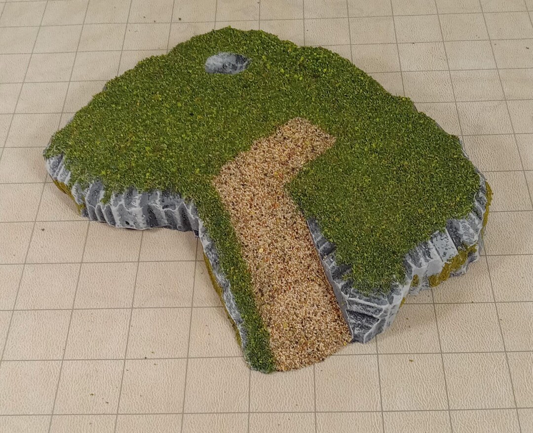 GRASSY HILLS With Dirt Road Ramps-terrain for Miniature Wargaming ...