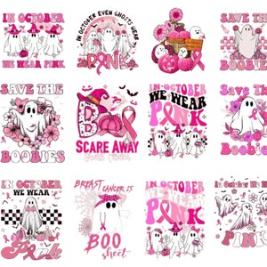 Breast Cancer Bundle Png Breast Cancer Halloween Png in October We Wear ...