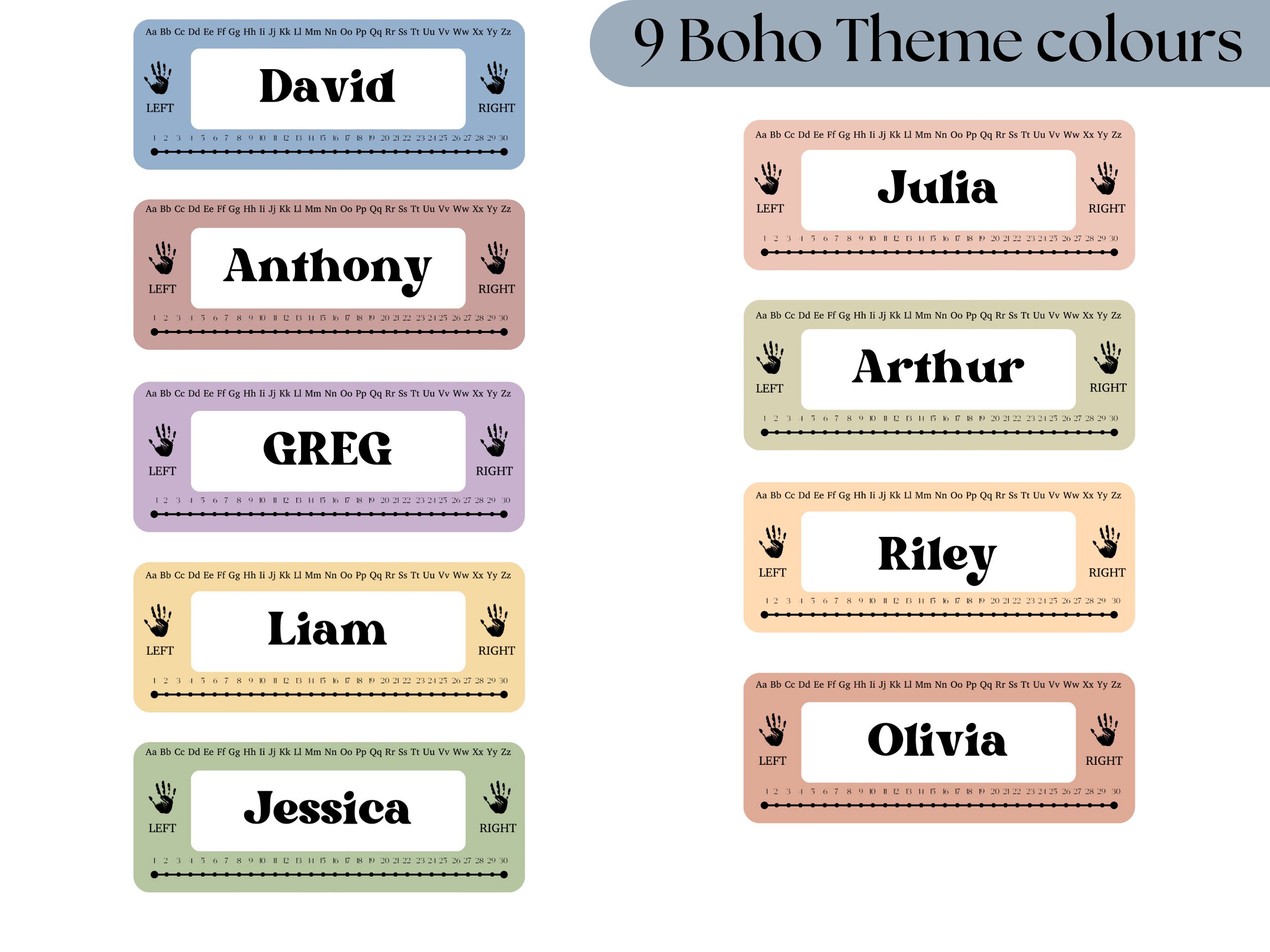 New Classroom Name Tags Boho Student Desk Plates - Etsy