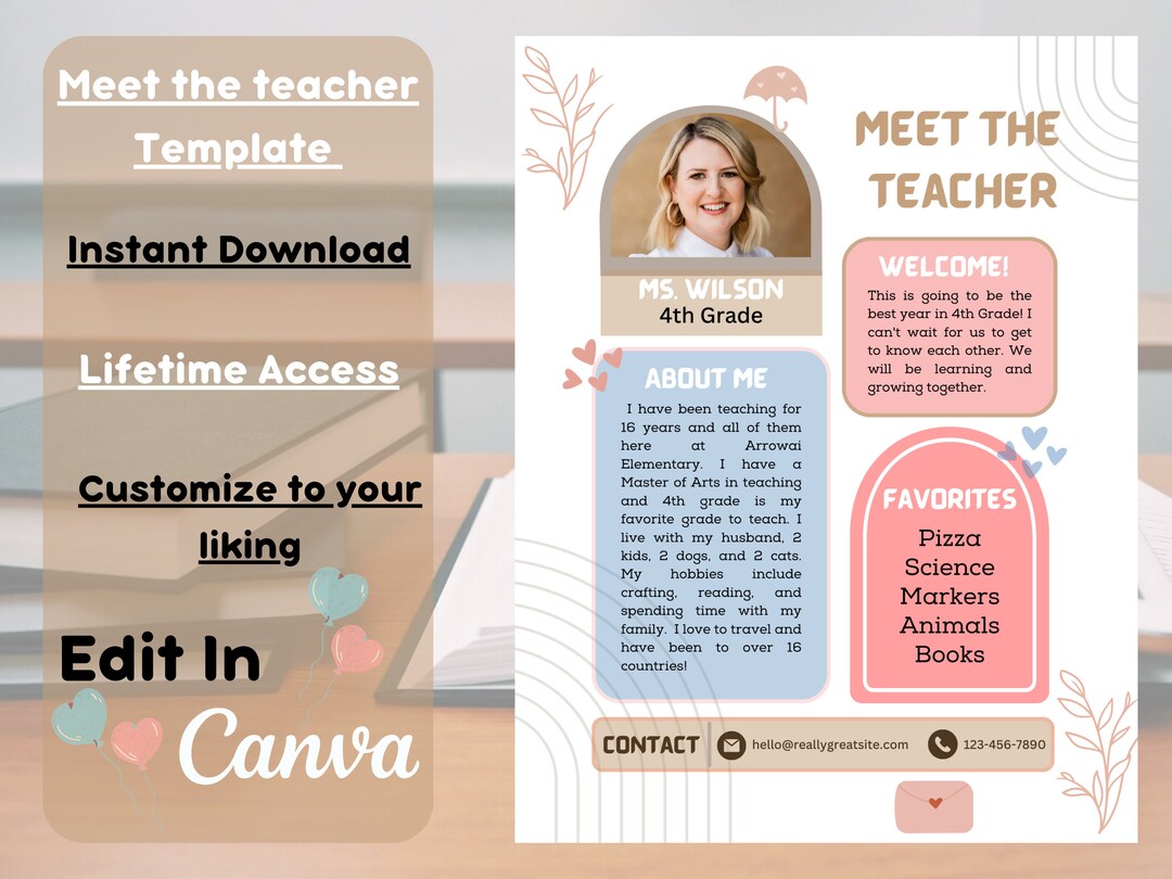 Boho Meet the Teacher Template Editable Back-to-School Rainbow letter ...