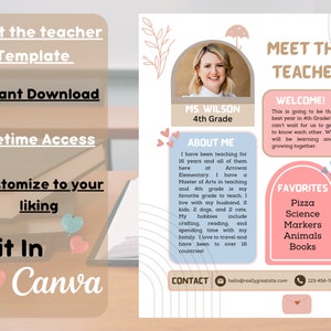 Boho Meet the Teacher Template Editable Back-to-school Rainbow Letter ...