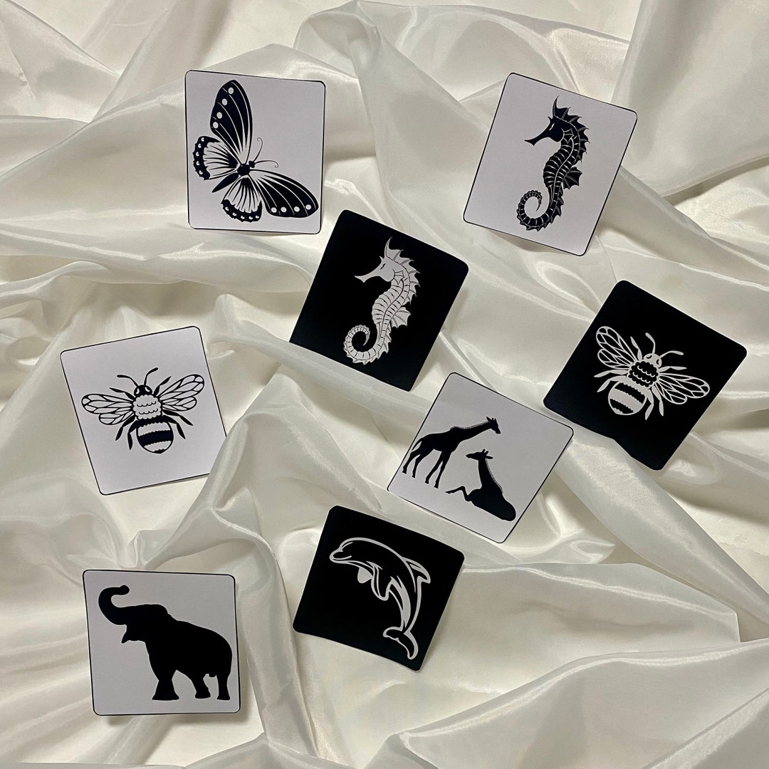 50 High Contrast Baby Cards Bundle / Printable Montessori Black and ...