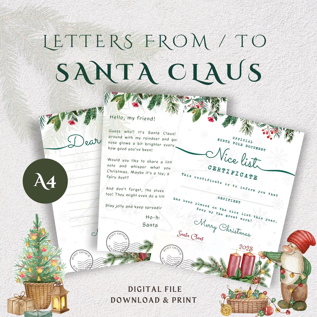 Printable Letter From Santa Clause, Printable Letter to Santa Clause ...