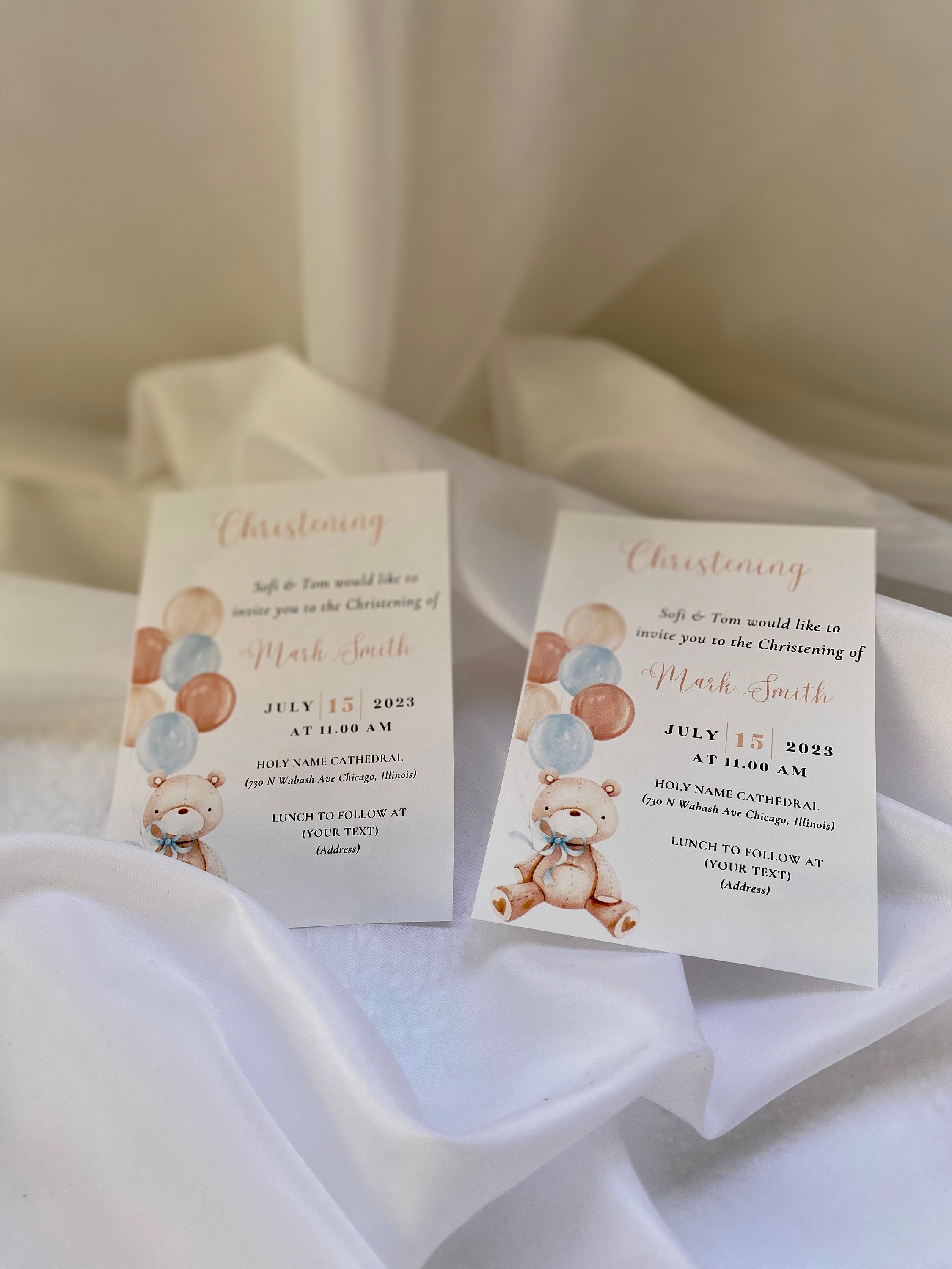 Baby Christening Invitation, Baby Christening Electronic Invite, Baby ...