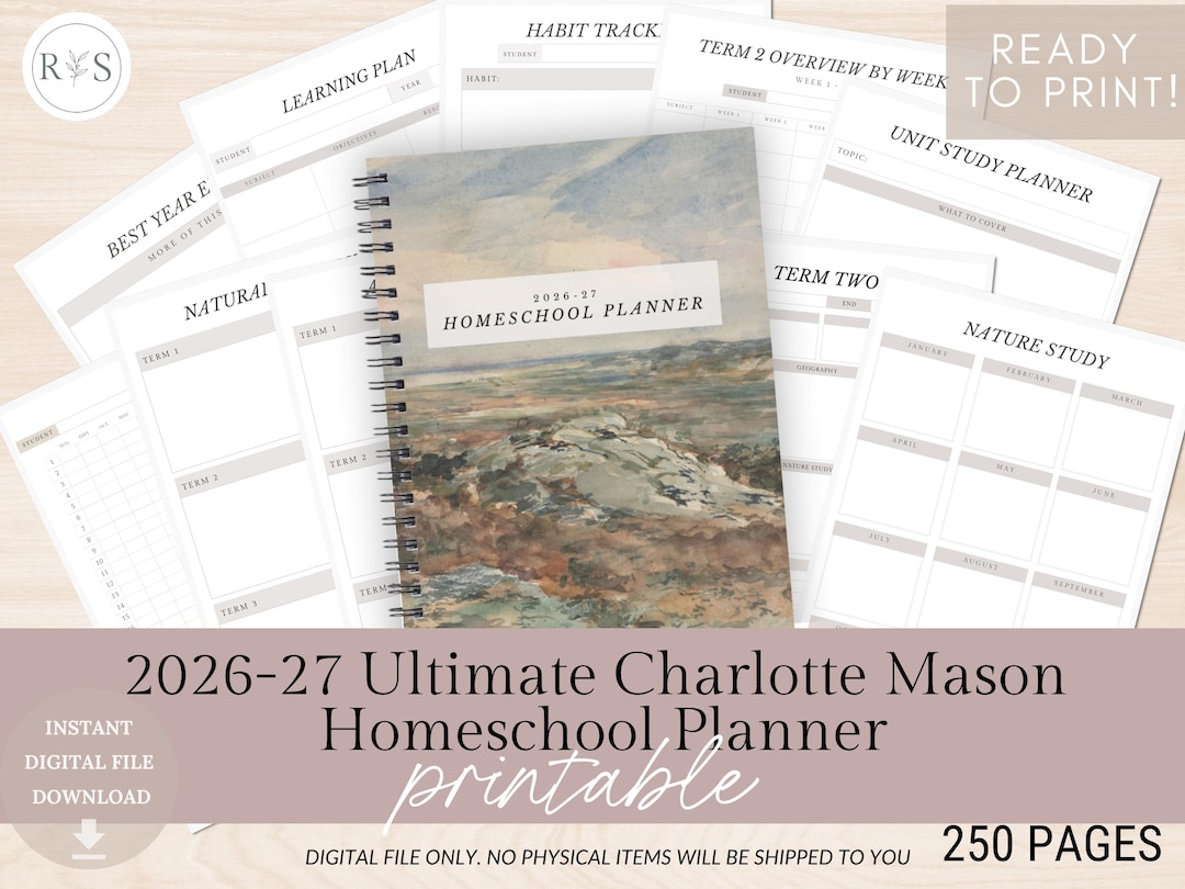 2026-27 Charlotte Mason Homeschool Planner | Printable Lesson Planner ...