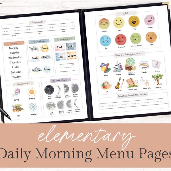 Printable Homeschool Morning Menu - Etsy