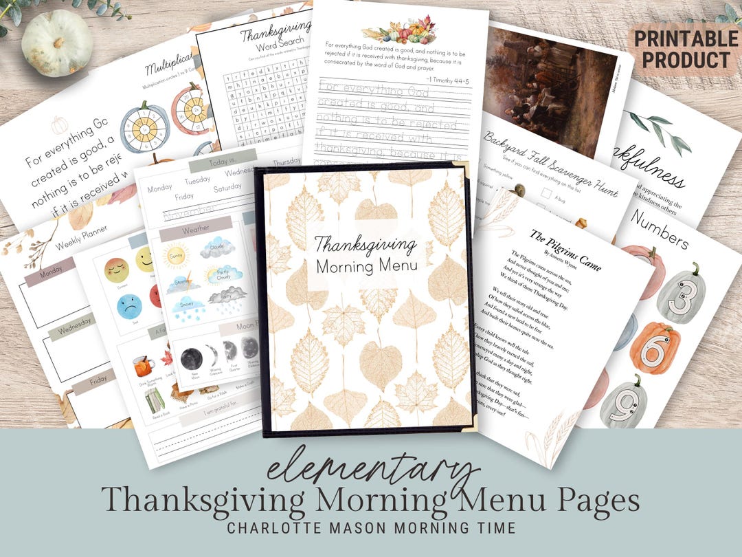 Thanksgiving Morning Menu Pages | November Morning Menu | Fall Morning ...