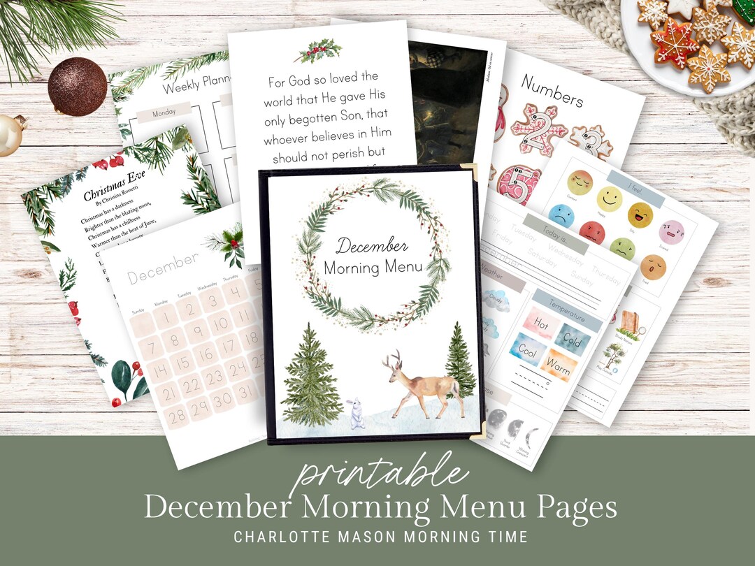 December Morning Menu Pages | Christmas Morning Menu | Winter Morning ...