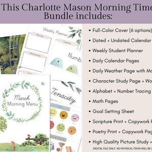 March Morning Menu Pages | March Morning Time | Spring Morning Menu ...