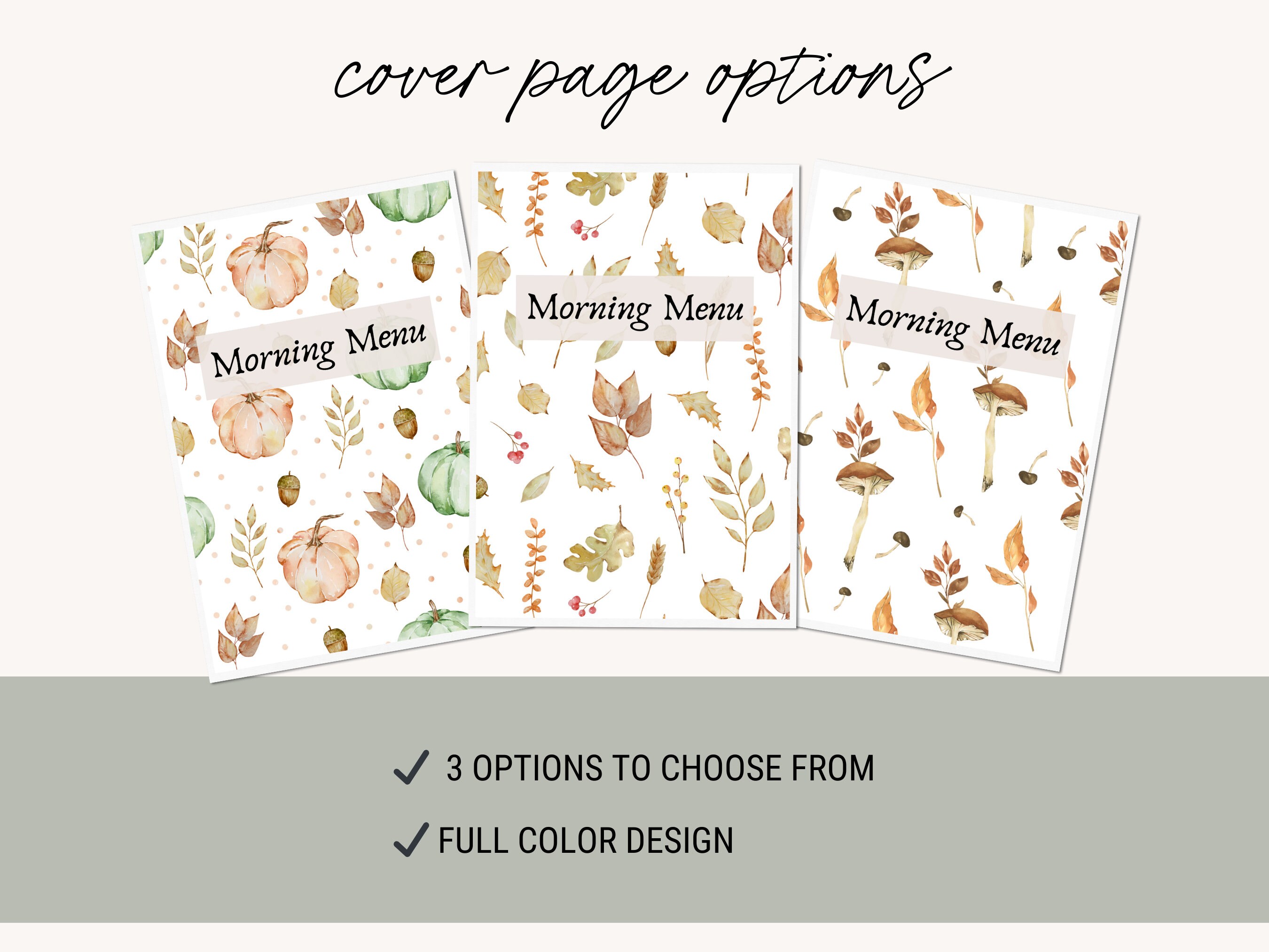 Fall Homeschool Morning Menu: Charlotte Mason Curriculum (digital ...