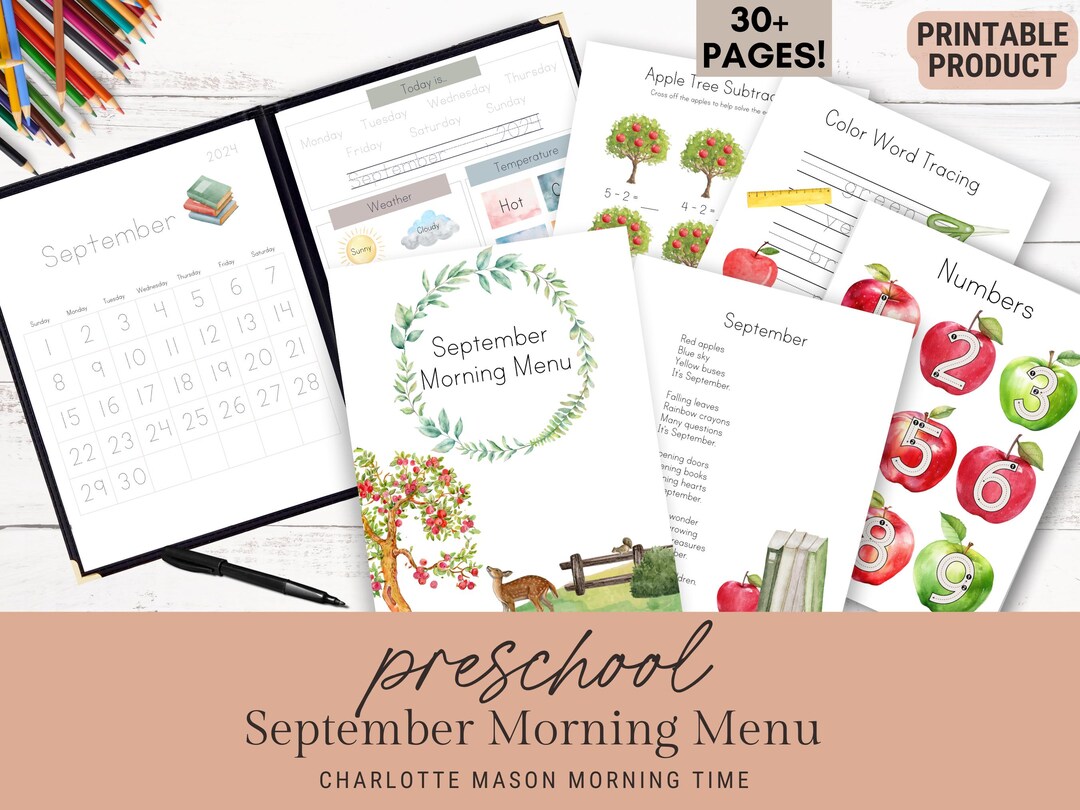 Preschool September Morning Menu | Preschool Morning Menu | September ...