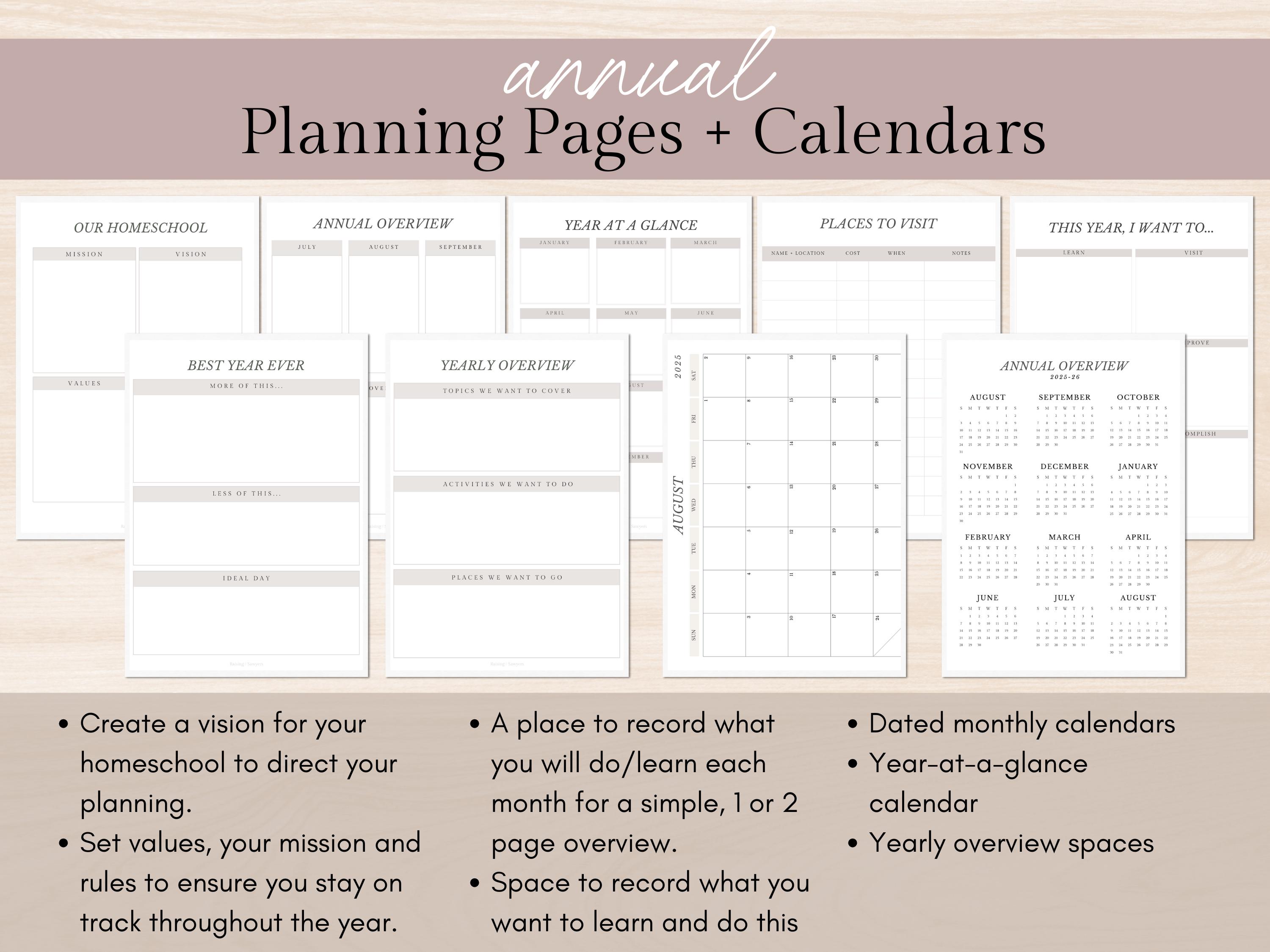 2025-26 Charlotte Mason Homeschool Planner | Print Ready Homeschool ...