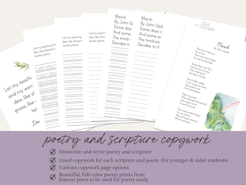 March Morning Menu Pages | March Morning Time | Spring Morning Menu ...