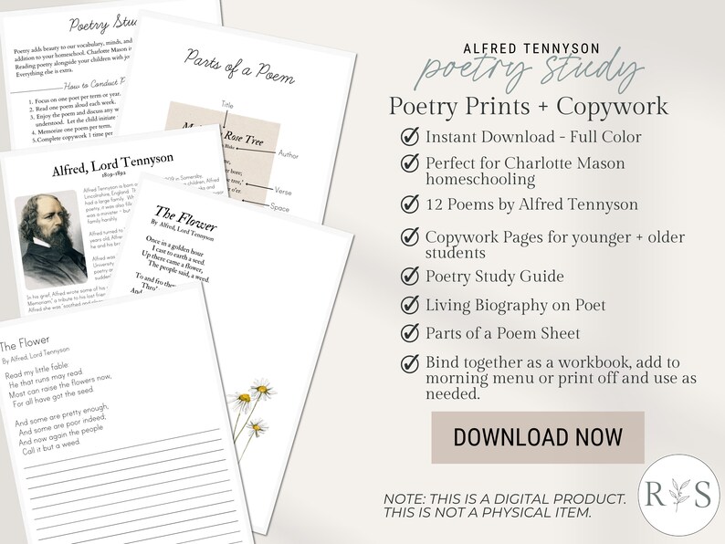 Poetry Study | Alfred Lord Tennyson | Charlotte Mason Poetry Study ...