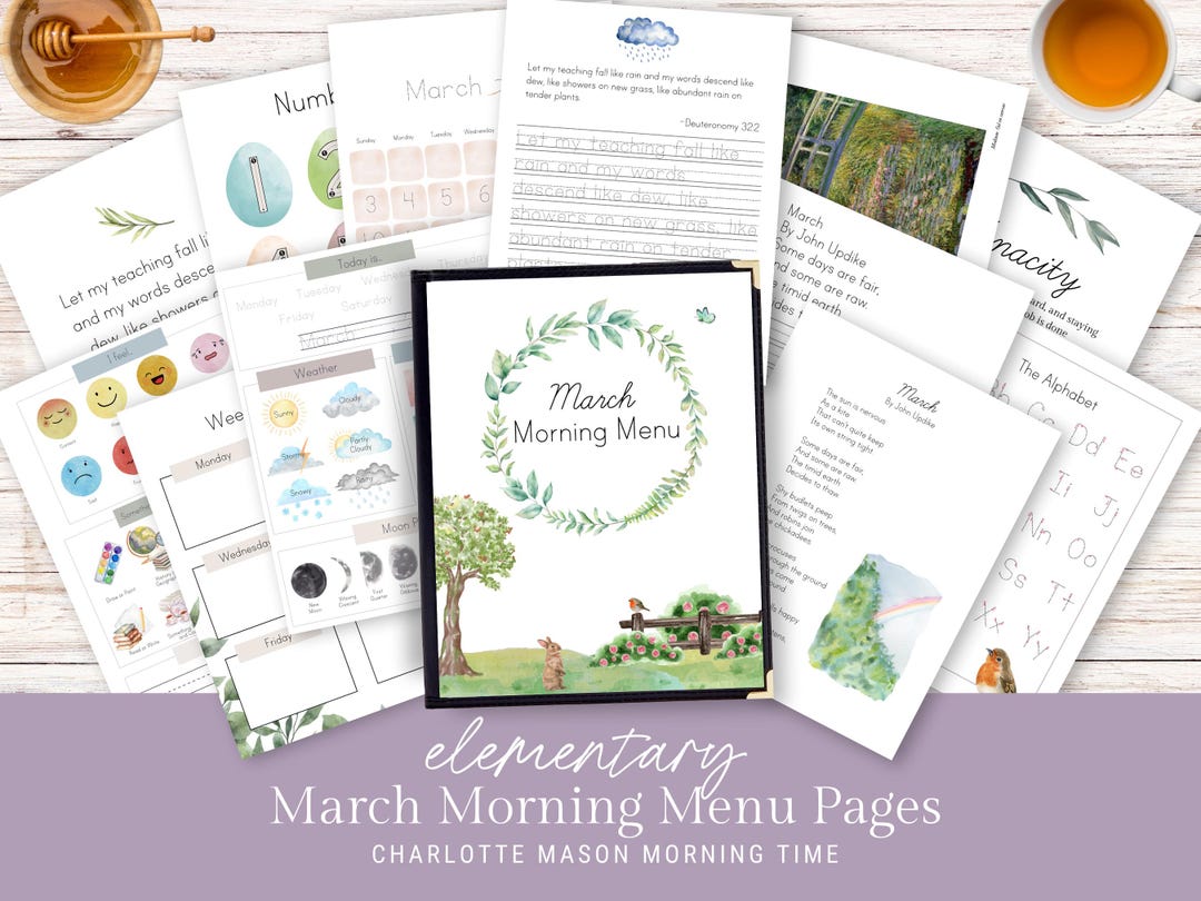 March Morning Menu Pages | March Morning Time | Spring Morning Menu ...
