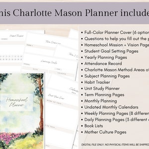 Charlotte Mason Homeschool Planner: Undated Lesson Planning (digital ...