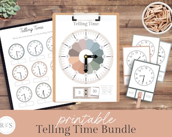 Kids Clock Time Matching Printable Puzzle Begginers Math - Etsy