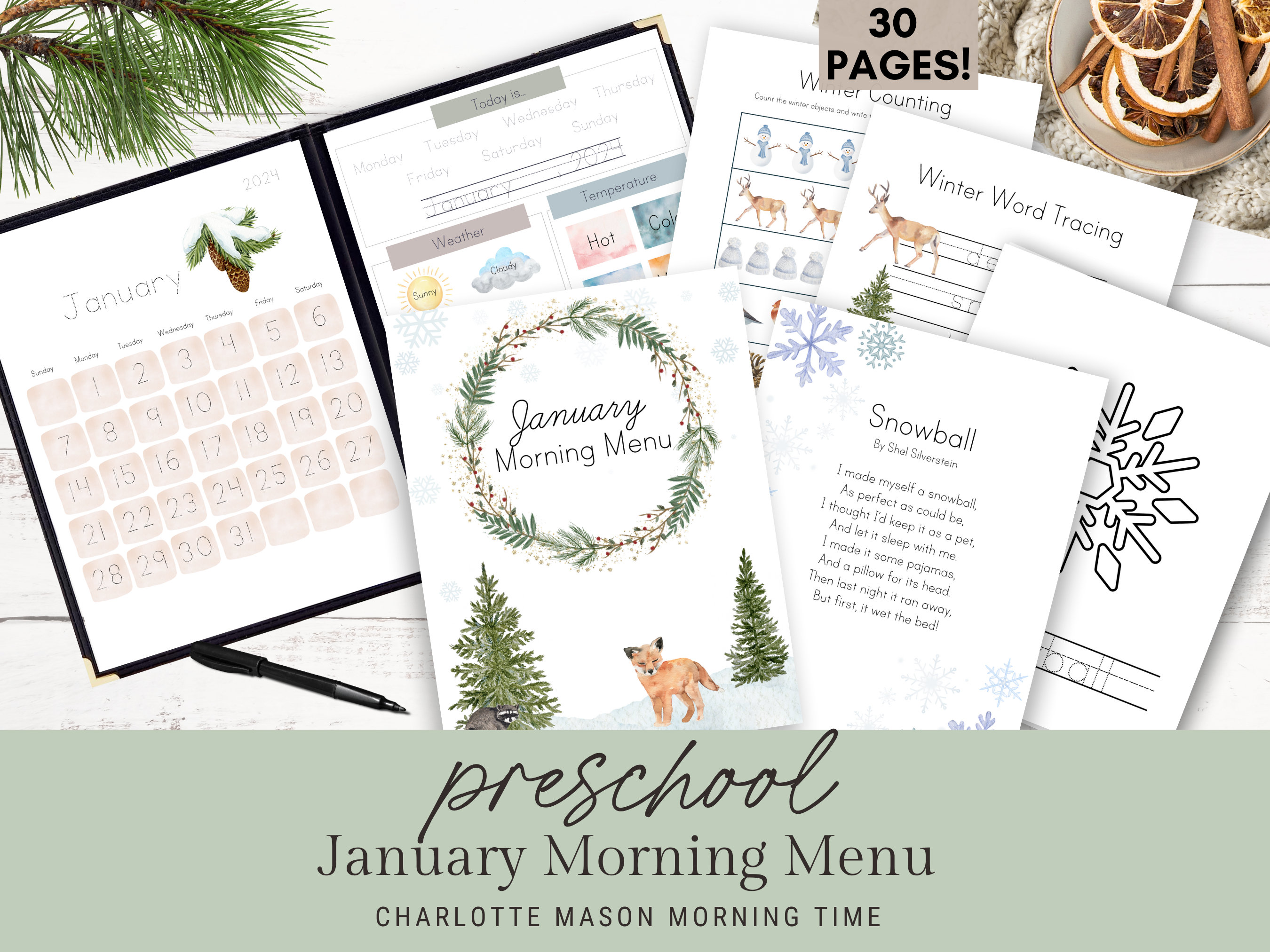 Preschool January Morning Menu Preschool Morning Menu January Morning ...