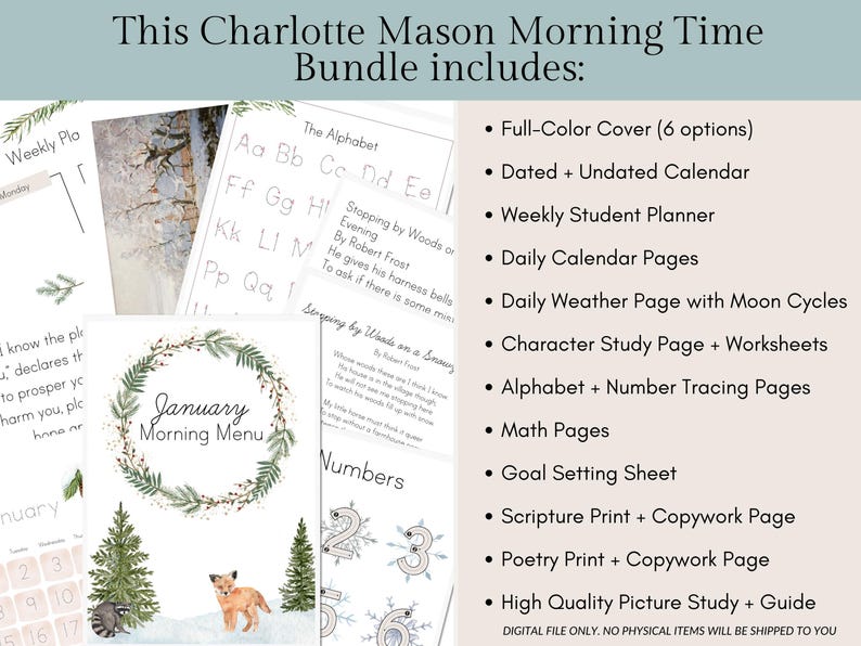 January Morning Menu Pages 2026 | January Morning Time | Winter Morning ...