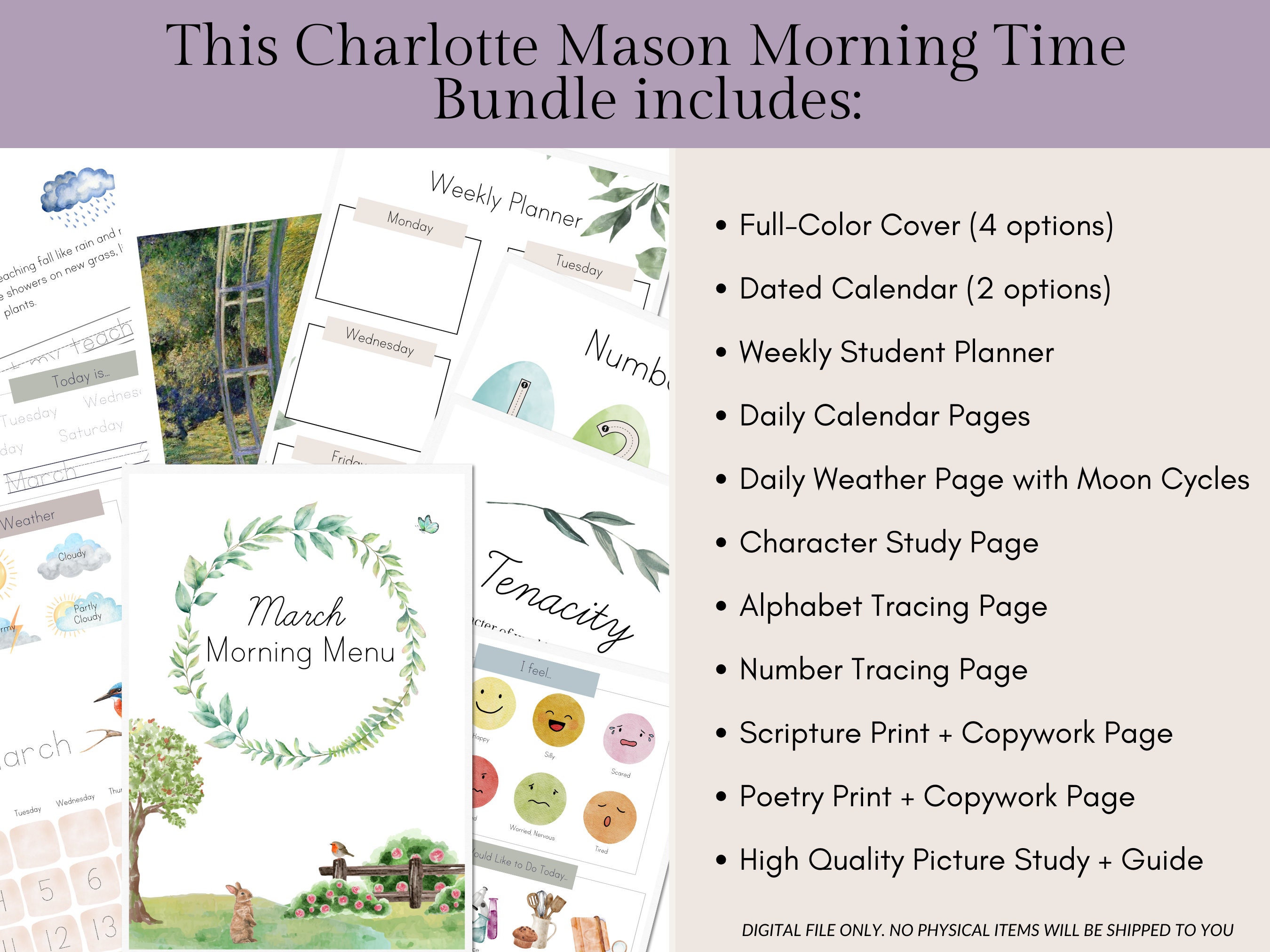 March Morning Menu Pages March Morning Time Spring Morning Menu ...