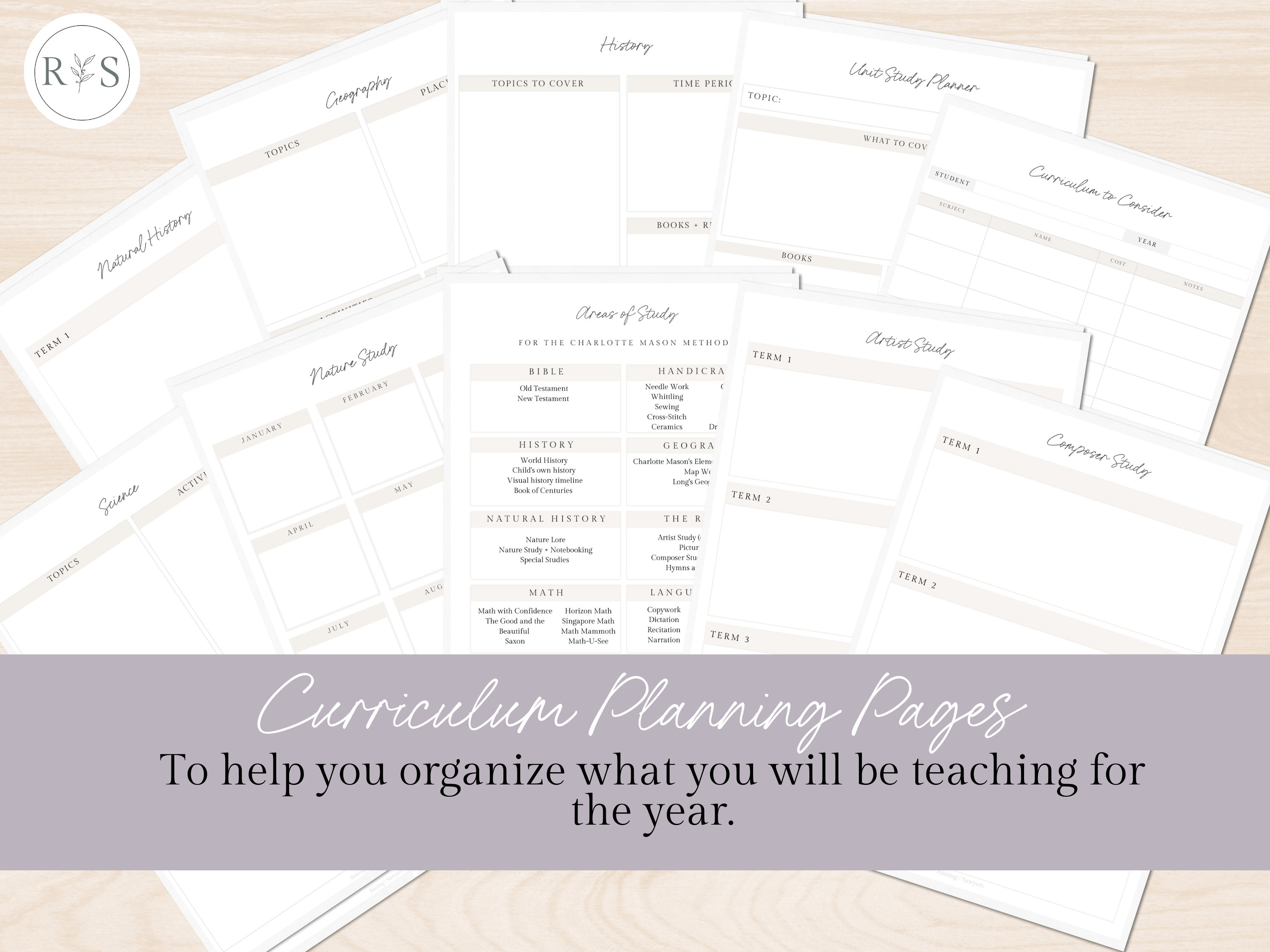 Charlotte Mason Homeschool Planner: Undated Lesson Planning (digital ...