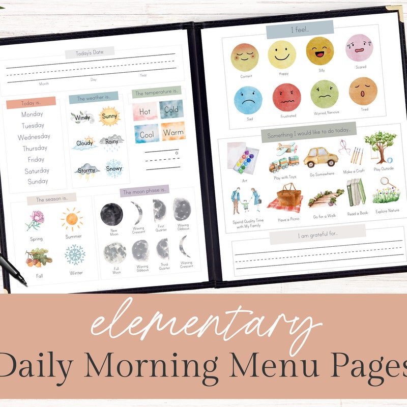 Printable Homeschool Morning Menu - Etsy