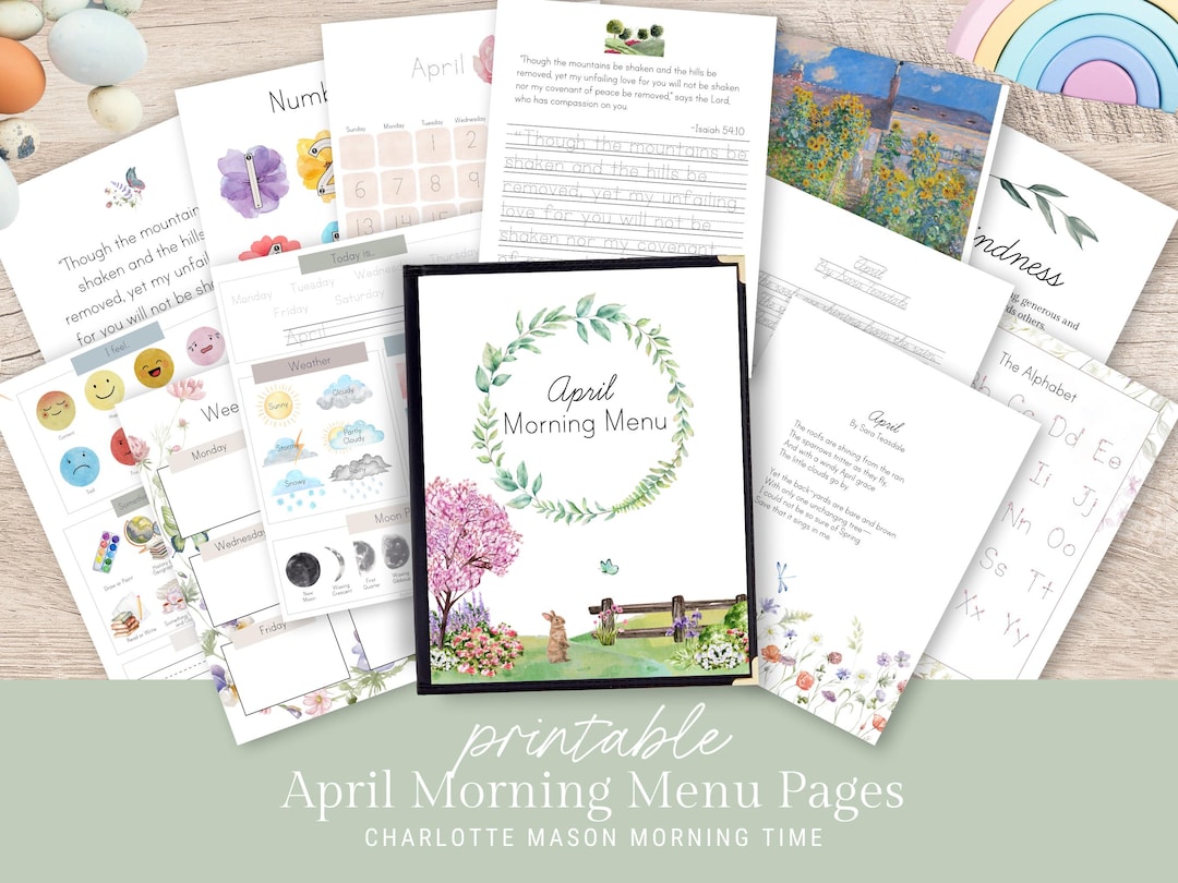 April Morning Menu Pages | April Morning Time | Spring Morning Menu ...