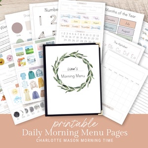 Morning Menu Daily Sheet | Morning Time Elementary | Morning Time ...