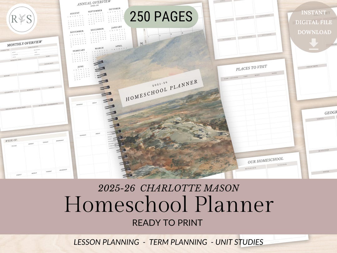 2025-26 Charlotte Mason Homeschool Planner | Print Ready Homeschool ...