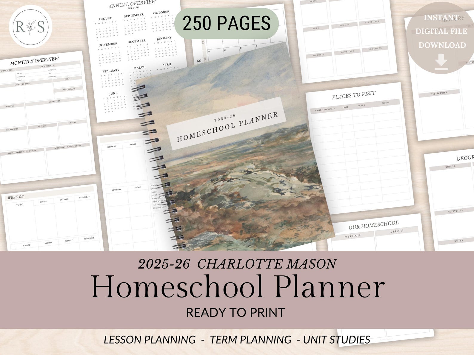 2025-26 Charlotte Mason Homeschool Planner | Print Ready Homeschool ...