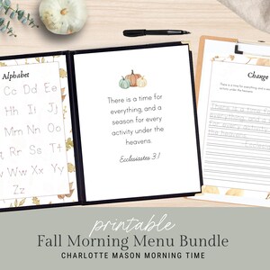 Fall Homeschool Morning Menu: Charlotte Mason Curriculum (digital ...
