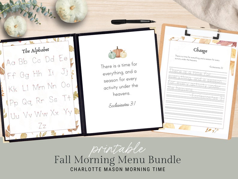 Fall Homeschool Morning Menu: Charlotte Mason Curriculum (digital ...