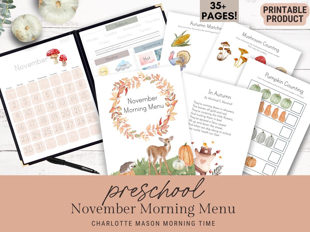 Preschool November Morning Menu | Preschool Morning Menu | November ...